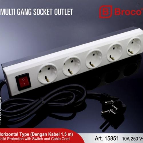 Jual Broco Stop Kontak 5 Lubang CP 15851 + Switch Lamp + Kabel 1.5M - Jakarta Barat - Smart ...