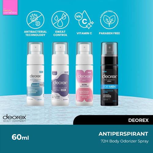 Jual DEOREX Antiperspirant Deodorant Body Odorizer Spray 60ml - Non ...