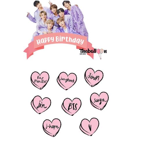 Jual Topper Cake Bts pink - Kota Medan - theballoon.mdn | Tokopedia