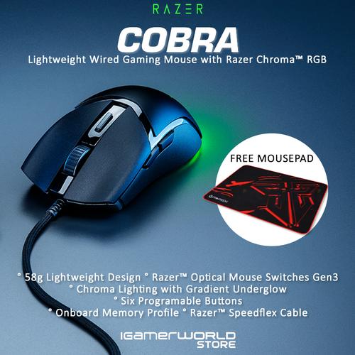 Promo Razer Cobra Lightweight Wired Gaming Mouse - Kota Surabaya ...