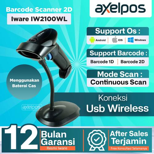 Promo BARCODE SCANNER WIRELESS 2D IWARE BS-2100WL QR CODE EFAKTURE ...