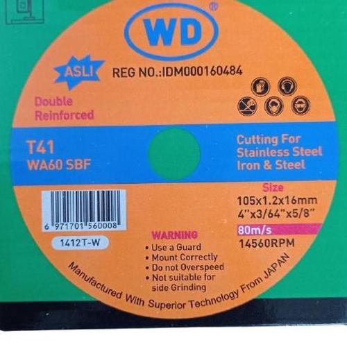 Jual Batu Potong WD 4" Tipis 1 box isi 20 pcs / Gerinda Potong WD 1 box ...