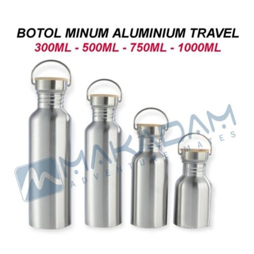 Jual botol minum aluminium travel sepeda hiking 300ml 500ml 750ml 1 ...