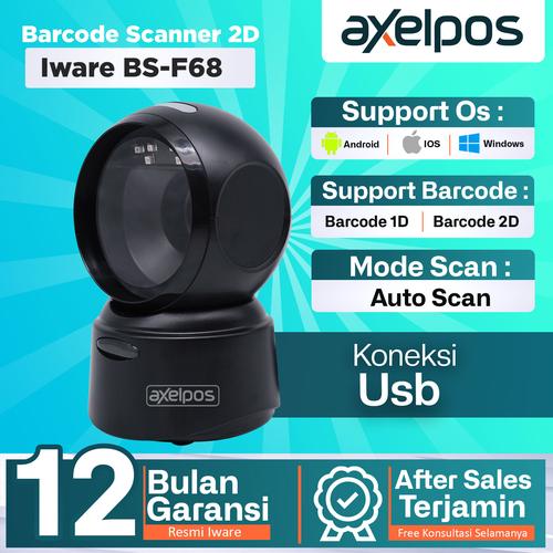 Promo Barcode Scanner Omni 2D Auto Scan Iware BS-F68 Cicil 0% 3x ...