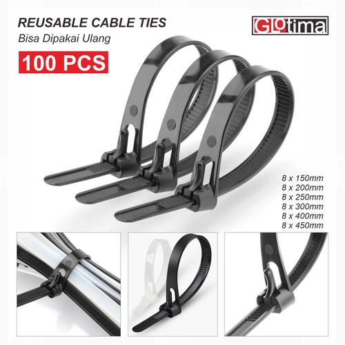 Promo Reusable Zip Cable Strap Kabel Ties Tis Bisa Buka Pakai Pasang ...