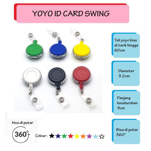 Jual Gantungan Id Card Yoyo Swing / Yoyo Name Tag Putar / Yoyo Puter Combo - Putih - Jakarta ...