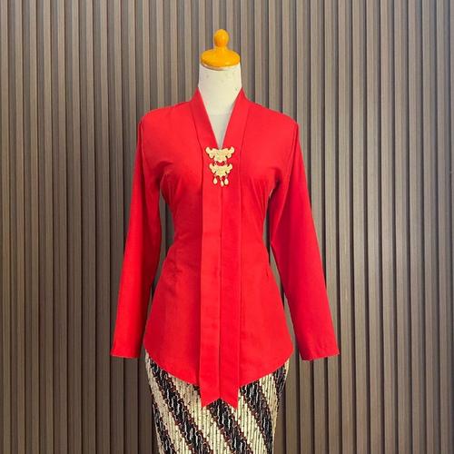 Jual kebaya kartini polos modern Lengan panjang - Hijau botol, 4L ...