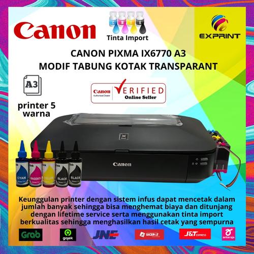 Jual Printer Canon Pixma IX6770 A3 + Infus Tabung - IX6770, bubble 2x ...
