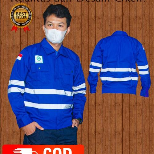 Jual Baju wearpack Safety Atasan/APD K3/pakaian kerja/BIRU POLOS ...