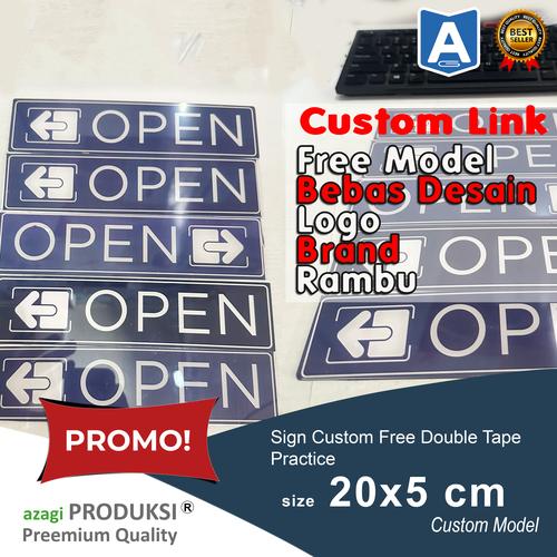 Jual Cetak Akrilik Custom signage acrylic Dorong Tarik sign ukuran 5x20 ...