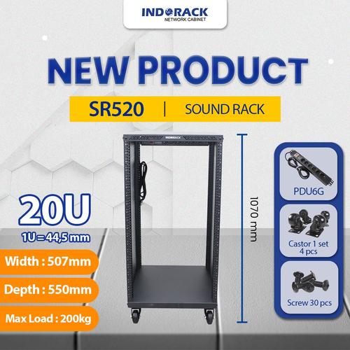 Promo INDORACK SR520 - SOUND RACK 20U DEPTH 550MM - RAK SOUND SYSTEM ...
