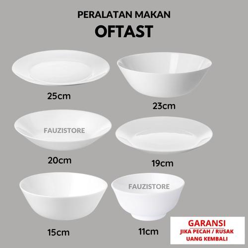 Jual Piring Makan Putih Polos Kaca Tempred Mangkok Putih - Piring Ceper ...