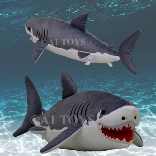 Promo Boneka Plush Toy Ikan Hiu Putih Great White Shark Atlantis 50 cm ...