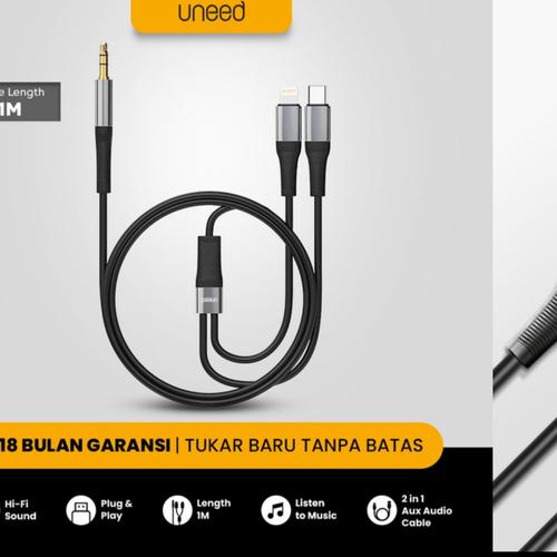 Jual Uneed Kabel Audio Type-C - Lightning to Audio Jack 3.5 mm ...