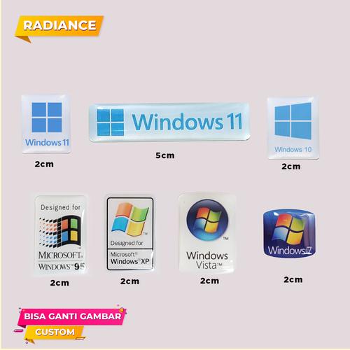 Jual Sticker timbul windows 11 10 7 xp 95 klasik stiker pc desktop - 95 ...