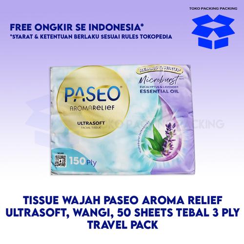 Jual Tissue Paseo Aroma Relief Ultrasoft Facial Travel Pack 50 sheets 3 ...