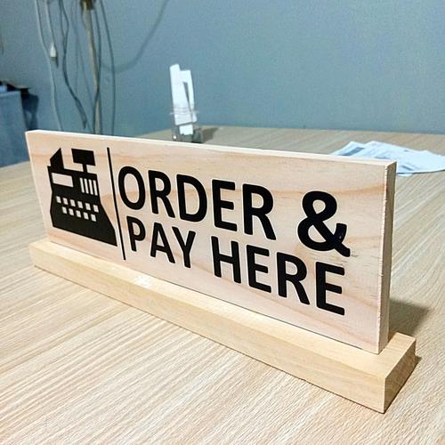 Jual papan tanda meja "order & pay here" sign board,papan tanda - Kab ...