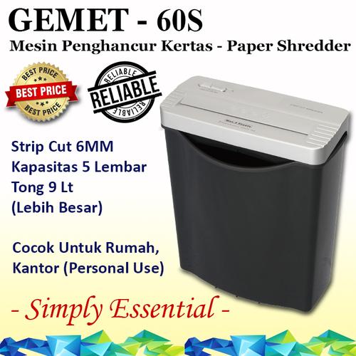 Jual GEMET 60S Penghancur Kertas Paper Shredder 5 lembar | Official ...
