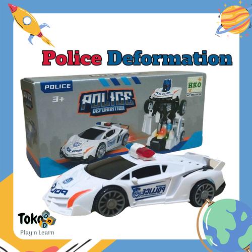 Jual Mainan Anak Police Deformation Robot Car Mobil Polisi Transform ...