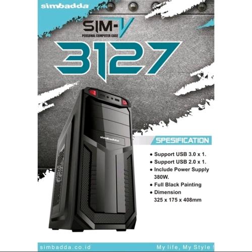 Jual Casing PC Simbadda SimV 3127 Power Sapply 380Wat - Jakarta Timur ...