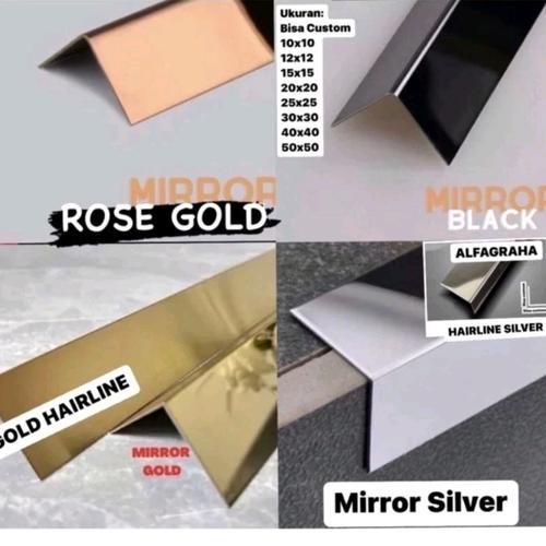 Jual LIST L SIKU MIRROR GOLD MIRROR ROSEGOLD BLACK MIRROR GOLD HAIRLINE ...