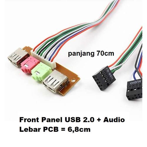 Jual Kabel Front Panel USB 2.0 + Jack Audio Mic untuk Casing Case PC ...