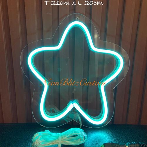 Jual Custom LED Neon Sign BINTANG / STAR || logo bintang ICE BLUE ...