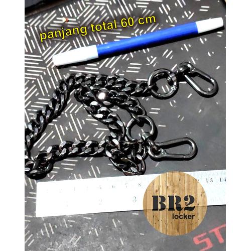 Jual Rantai Besi lebar segi 12 mm dan pengait 60 cm 1 set warna black ...