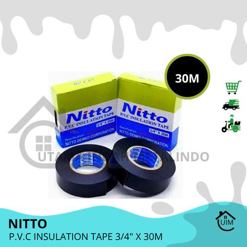 Jual ISOLASI NITTO LISTRIK ORIGINAL TAPE HITAM PVC KABEL NITO 3/4" 30m ...