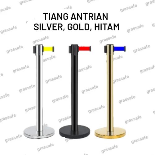 Jual Tiang Antrian Stainless silver / Tiang pembatas Tali 2Mtr - Tiang ...