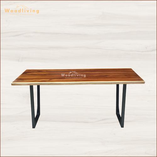 Jual Woodliving Dining Table Kayu Trembesi solid minimalis kaki besi ...