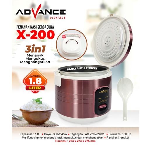 Jual ADVANCE RICE COOKER PENANAK NASI SERBAGUNA 1.8L 3IN1 X-200 ...