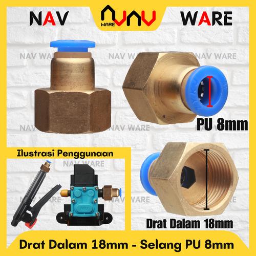 Jual Konektor Fitting Slip Lock Pompa DC Drat Dalam 18mm ke Selang PU ...