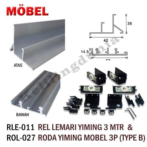 Jual 1 Set Rel Pintu Lemari 3P+3M Sliding Yiming Putih White 3 Pintu 3 - Kota Tangerang ...