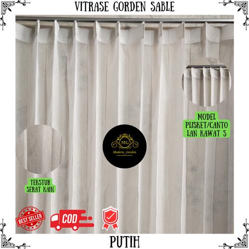 Jual Vitrase Gorden Tebal Sable Polos Serat Import Model Plisket Kawat ...