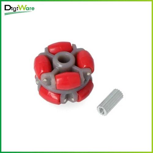 Jual HY0765 Roda Omni Wheel Plastik 40mm Double Merah Abu - HUB Only ...