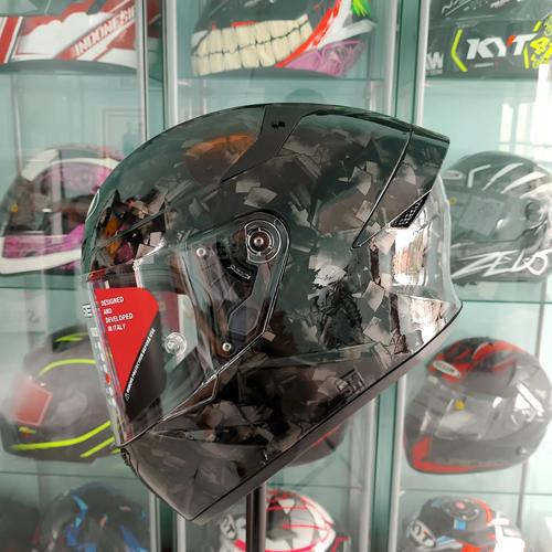 Jual HELM KYT TT Course Carbon Motif FORGED SILVER repaint water decal ...