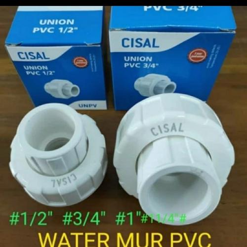 Jual Watermur PVC CISAL water mur pompa plastik polos union fitting 1/2" - Jakarta Barat - N88 ...