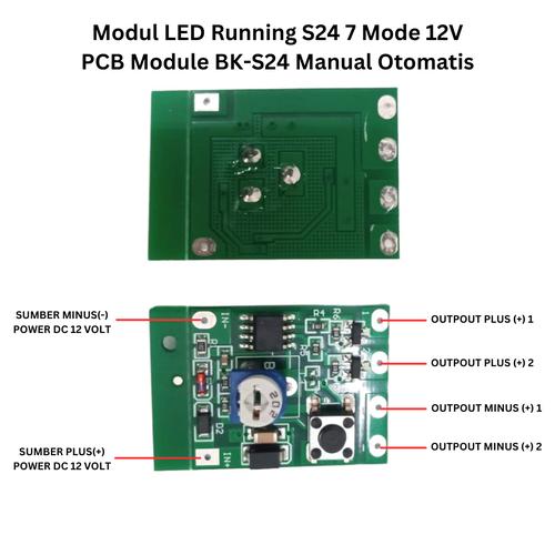 Jual Modul LED Running S24 7 Mode 12V PCB Module BK-S24 Manual Otomatis ...