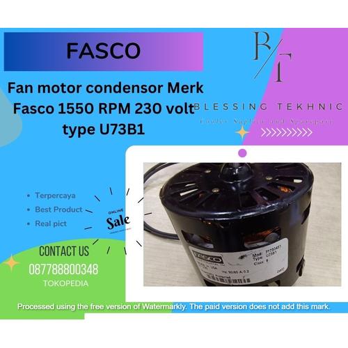 Jual Fan motor condensor Merk Fasco 1550 RPM 230 volt type U73B1 ...