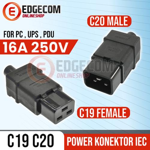 Jual Konektor Power Socket IEC C20 Male / C19 Female 16A 250V - C19 ...