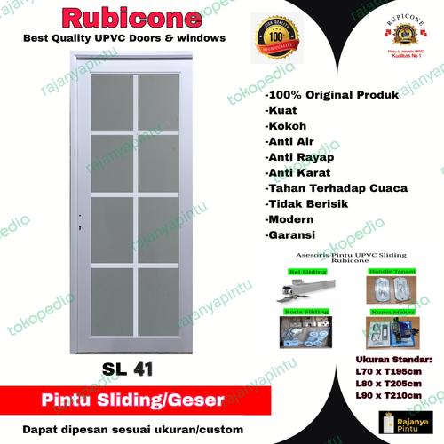 Jual Pintu Sliding UPVC-RUBICONE Standar Premium-SL 41-Putih - L80 x T205cm, Kunci Kanan - Kab ...