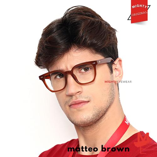 Jual MIGHTY Kacamata PhotoChromic AntiRadiasi Kotak Pria MATTEO BROWN ...