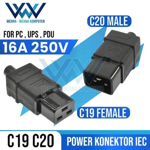 Jual Konektor Power Socket IEC C20 Male / C19 Female 16A 250V - C20 MALE - Jakarta Pusat - Werna ...