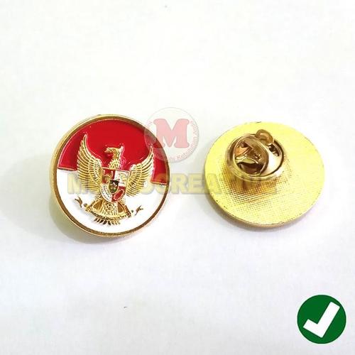 Jual Pin Garuda Merah Putih Bulat Jarum Lebar 2.3cm Logam Kuningan Cor ...