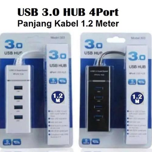 Jual USB Hub 4Port USB 3.0 Panjang Kabel 1,2 Meter - Putih - Kota ...