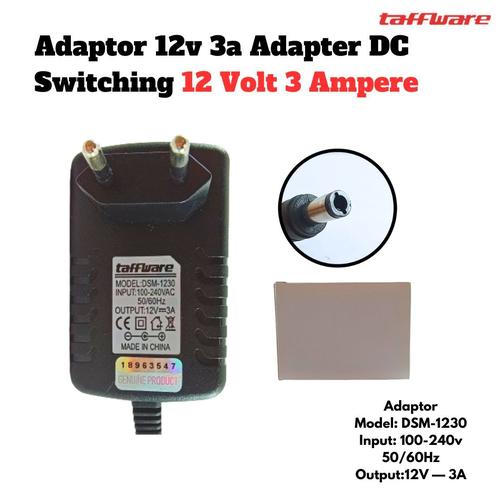Jual Adaptor 12v 3a Adapter DC Switching 12 Volt 3 Ampere Taffware ...