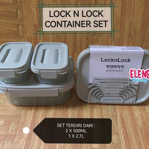 Jual Lock n Lock food container kotak makan wadah plastik set isi 3 ...