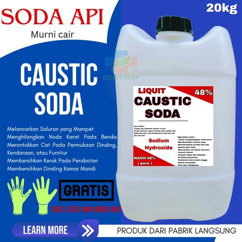 Promo CAUSTIC SODA LIQUID 20KG / SODA API CAIR / NAOH LIQUID 48% - 20 ...