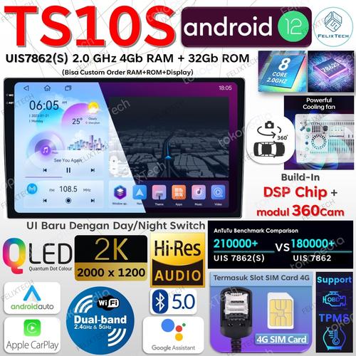 Jual TS10 UIS7862 Android Head Unit QLED Real DSP Chip (Build-In) - Kota Denpasar - FelixTech ...